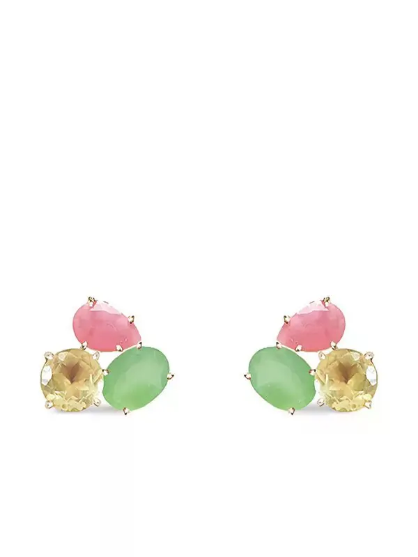 ATELIER MON Stone Stud Earrings - Gold