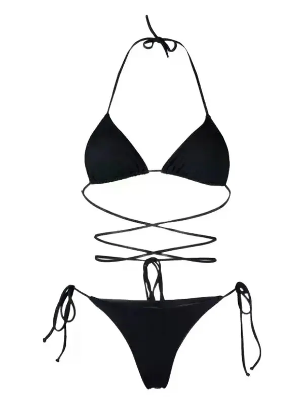 REINA OLGA Cross-front Bikini - Black