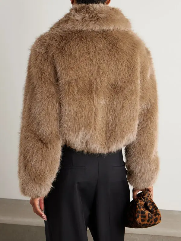 THE FRANKIE SHOP Hope Oversized Plush Coat - Brown