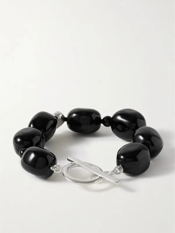 Agmes Dara Sterling Silver Onyx Bracelet