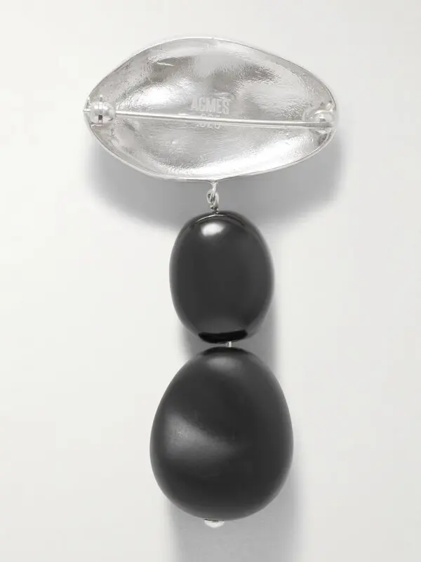 Agmes Tess Sterling Onyx Brooch