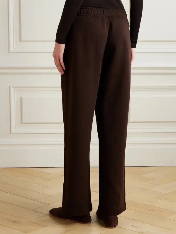 Polo Ralph Lauren Cotton-blend Jersey Wide-leg Track Pants - Brown