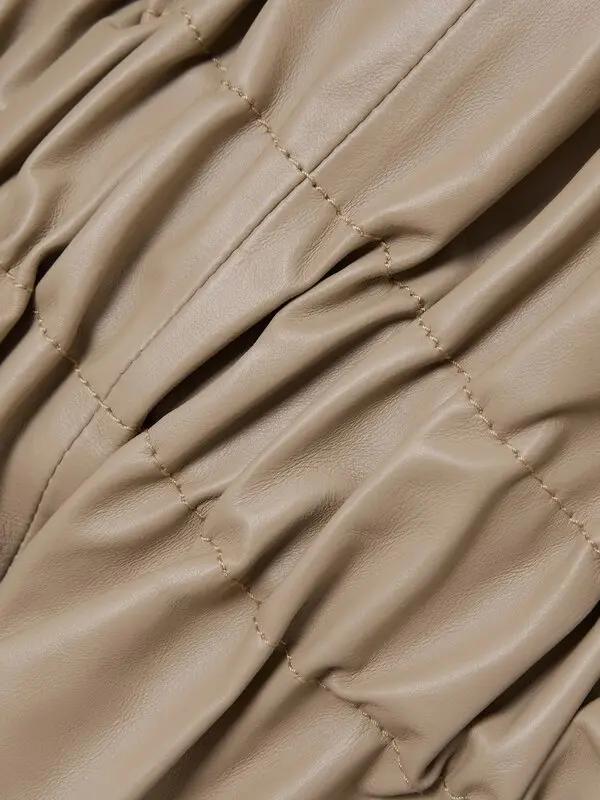 Victoria Beckham Cropped Belted Leather Jacket