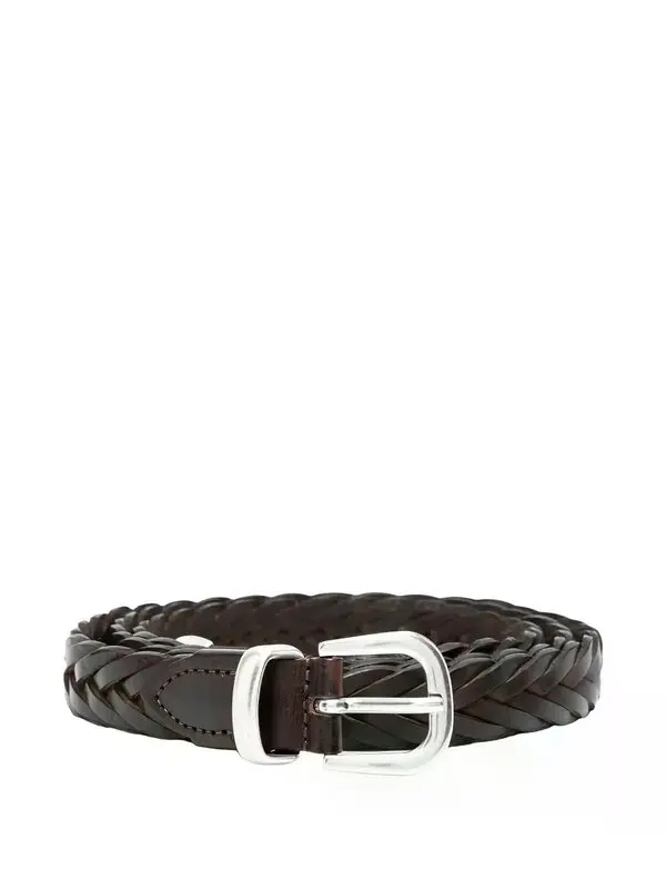 Eleventy Braided Leather Belt - Brown