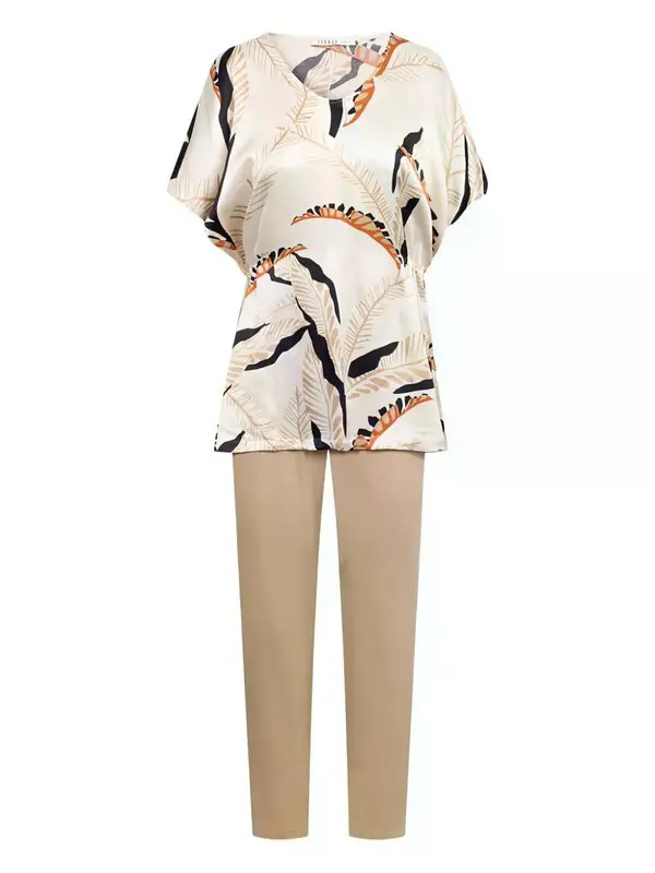 LOUIS FERAUD V-neck Printed Pyjamas - Neutrals