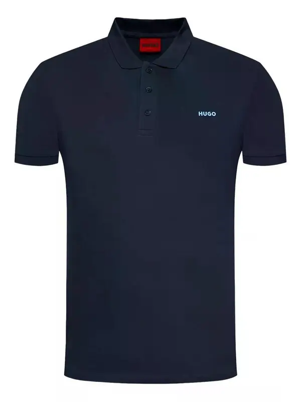 Hugo Logo-detail Polo Shirt - Blue