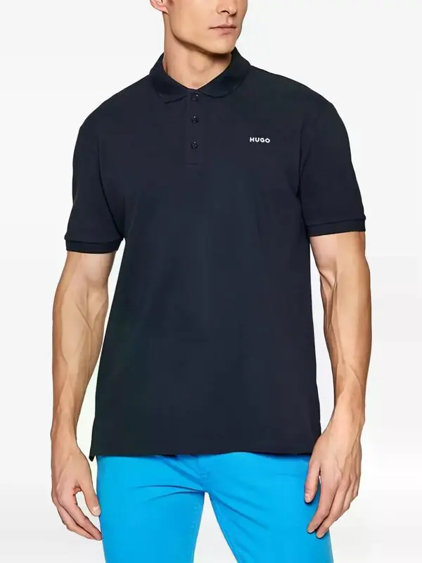 Hugo Logo-detail Polo Shirt - Blue
