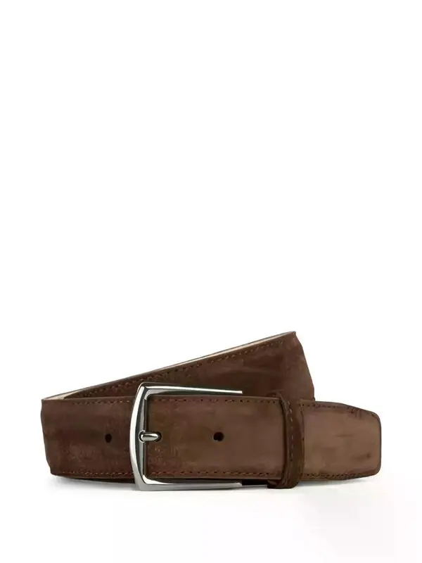 AURELIEN Suede Buckle Belt - Brown