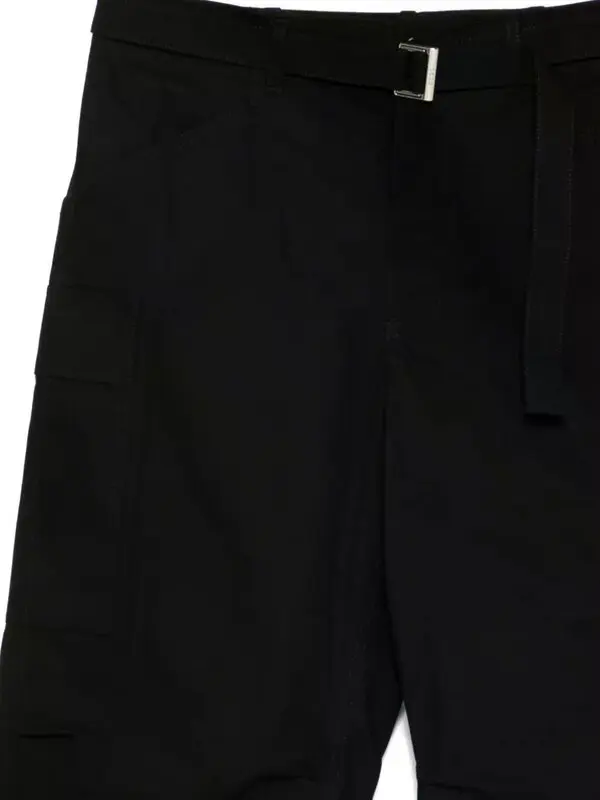 Sacai Belted Ripstop Cargo Trousers - Black