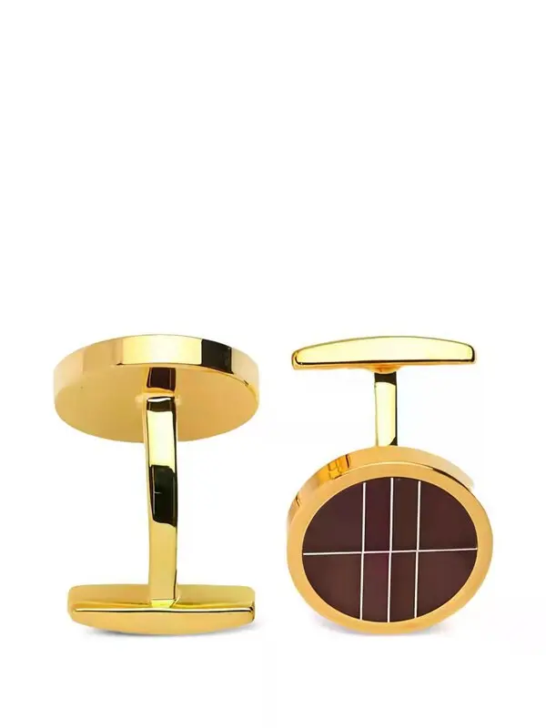 Hugo Boss Round-grid Cufflinks - Gold