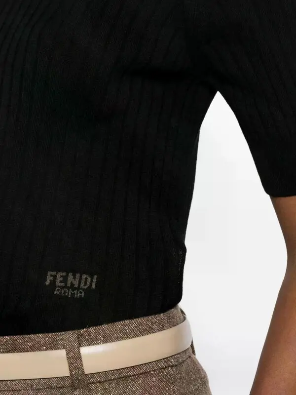 Fendi Logo-detail Ribbed Top