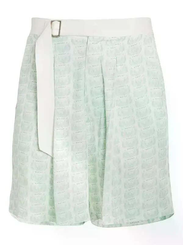 WHYAT Patterned Belted Shorts - Green