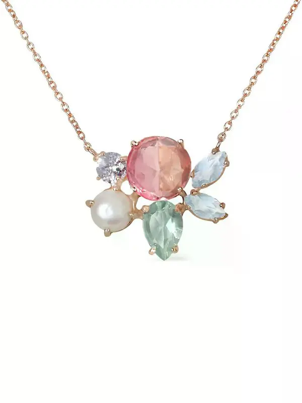 ATELIER MON 14k -plated Candy Cabana Necklace With Pearl And Multi Stone Detail - Gold