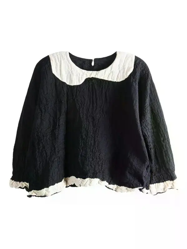 DANIELA GREGIS Wool Ruffled Blouse