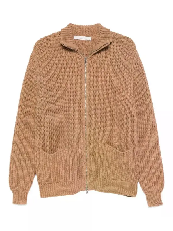ORIGINAL VINTAGE Ribbed Knit Zip-up Jacket