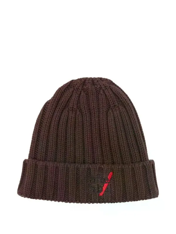 AFTER/LABEL Kiruna Ribbed Beanie - Brown