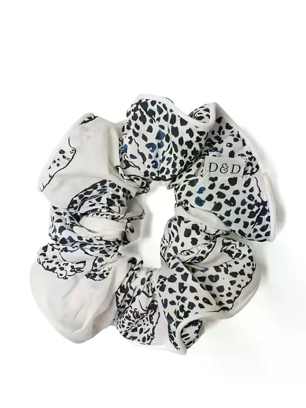 Desmond & Dempsey Animal-print Scrunchie - Neutrals