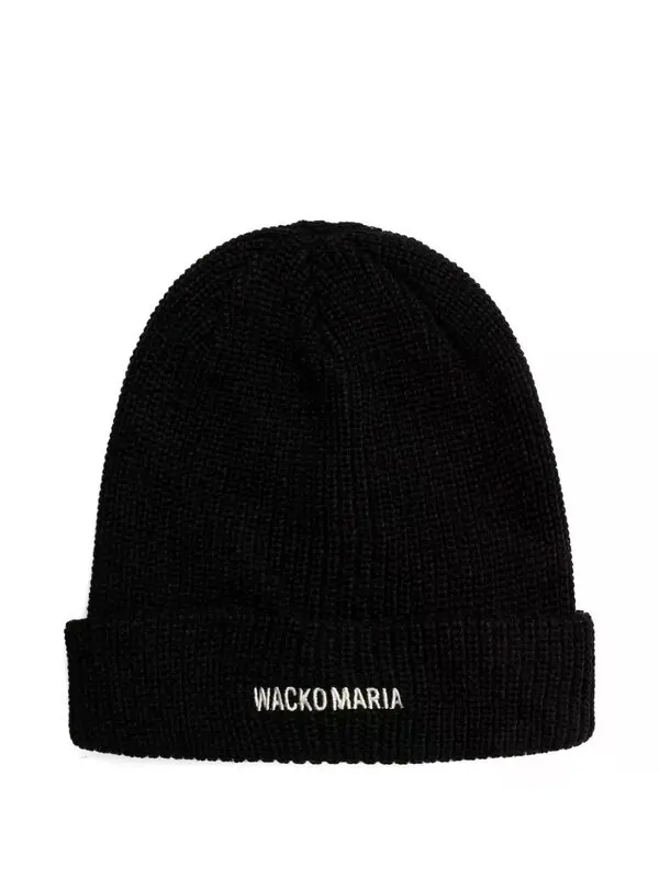 WACKO MARIA Logo-embroidered Beanie - Black
