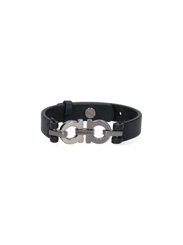 FERRAGAMO Gancini Bracelet - Black