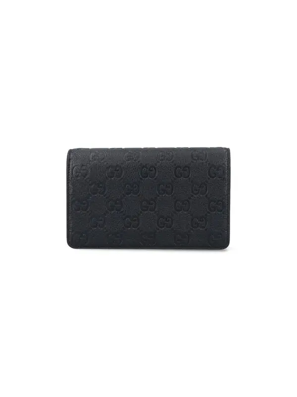 Gucci Gg Emblem' Chain Wallet - Black
