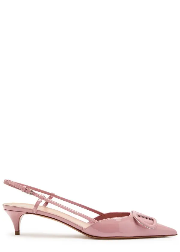 Valentino Garavani Vlogo 40 Patent Leather Slingback Pumps - Rose