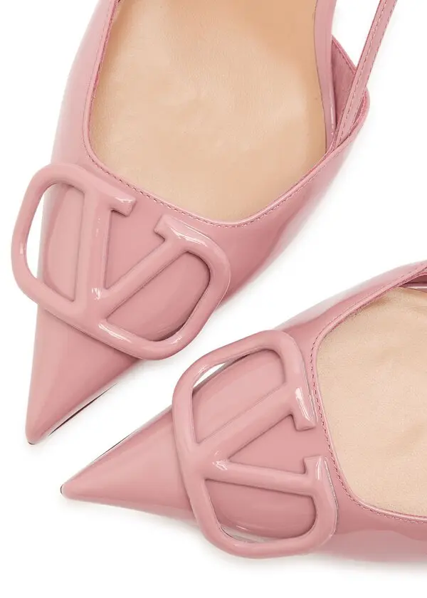 Valentino Garavani Vlogo 40 Patent Leather Slingback Pumps - Rose