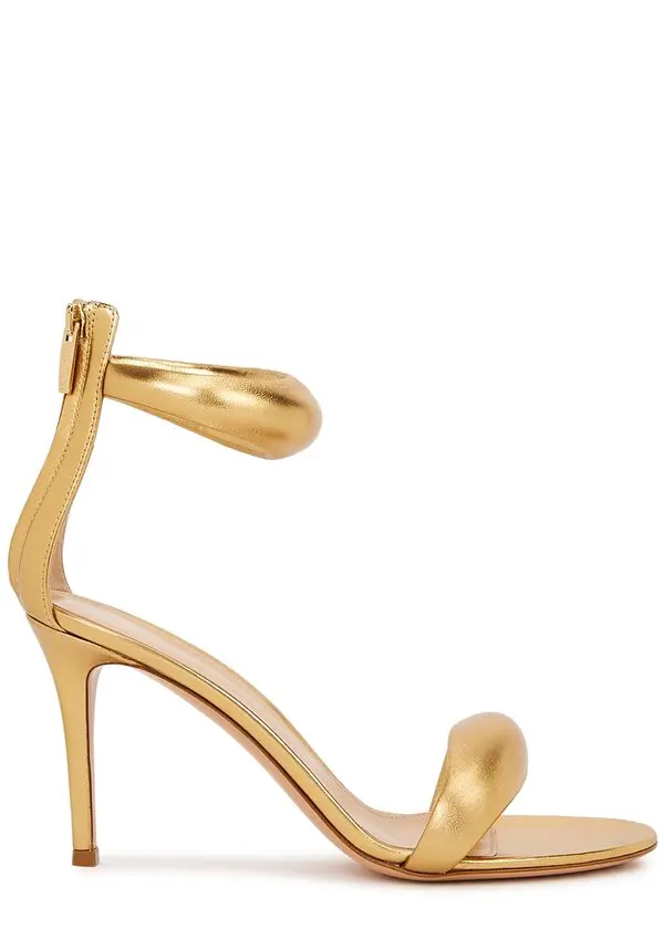 GIANVITO ROSSI Bijoux Nappa Silk Sandal 85mm - Gold