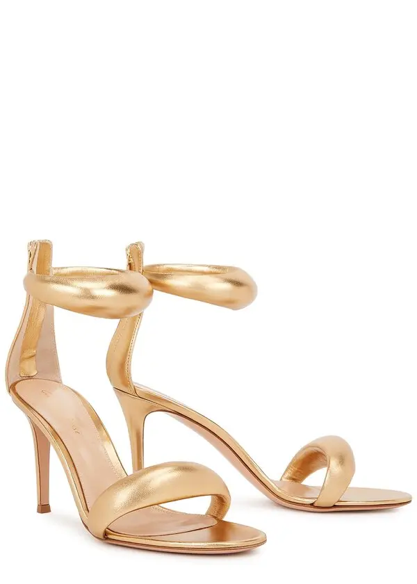 GIANVITO ROSSI Bijoux Nappa Silk Sandal 85mm - Gold