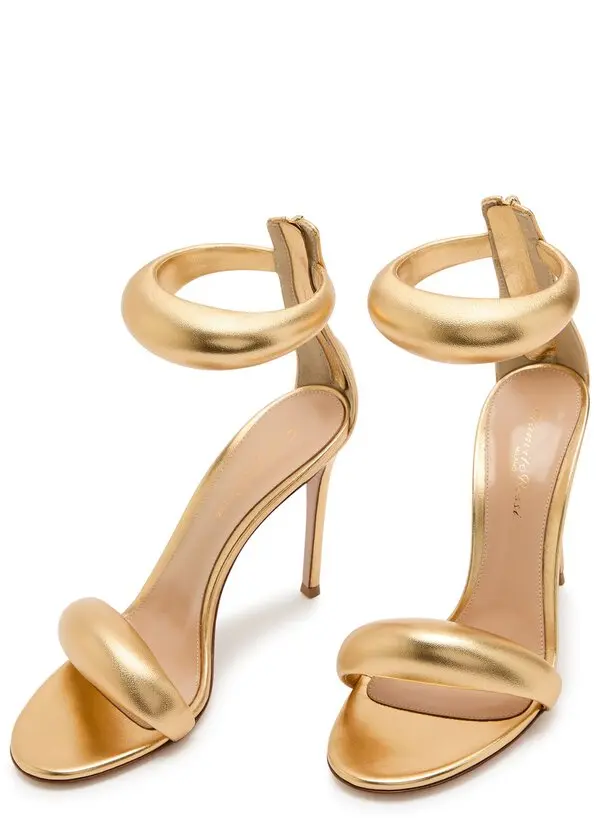 GIANVITO ROSSI Bijoux Nappa Silk Sandal 85mm - Gold