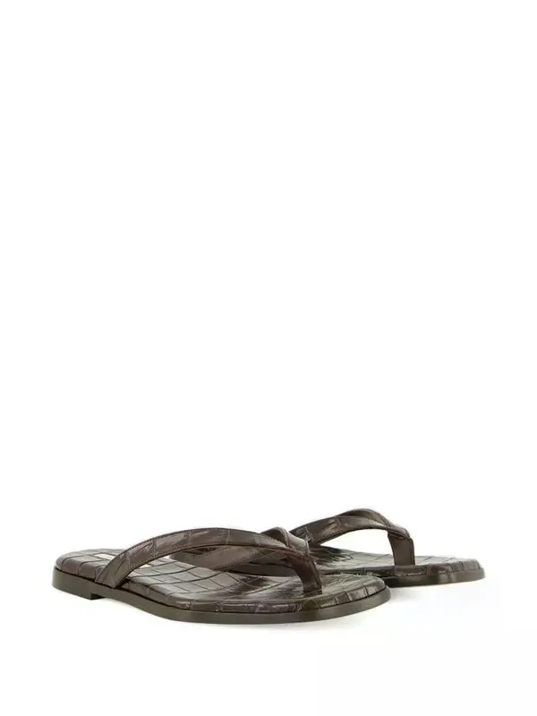 EMME PARSONS Embossed Croc Flat Sandals