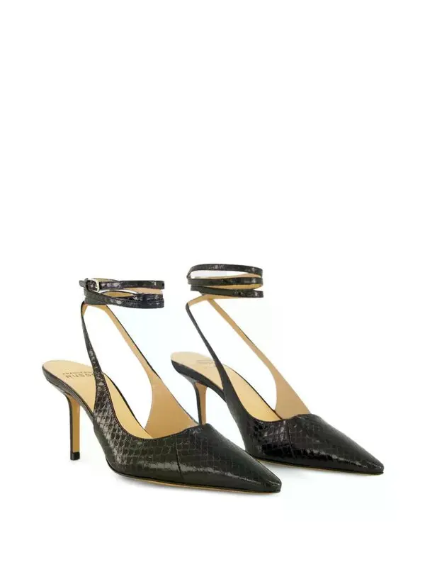 FRANCESCO RUSSO Leather Ankle-tie Stiletto Pumps