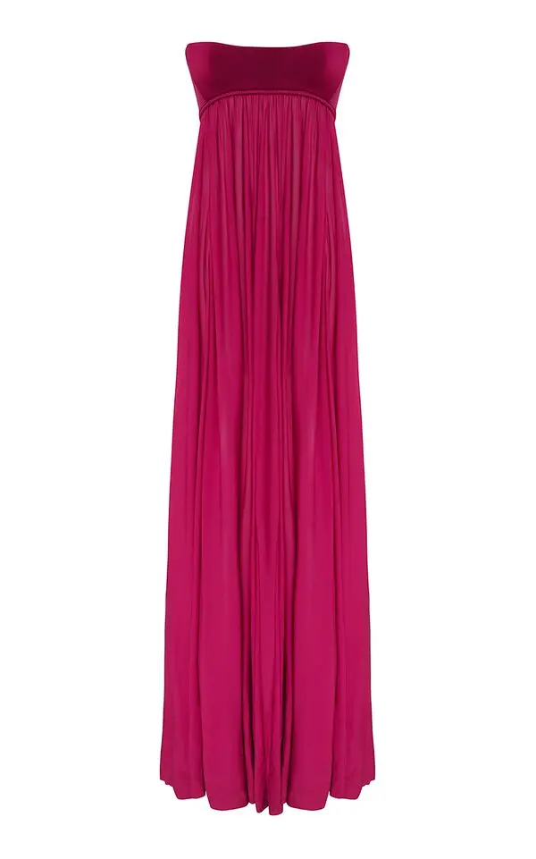 Zimmermann Luna Strapless Gown - Fuchsia