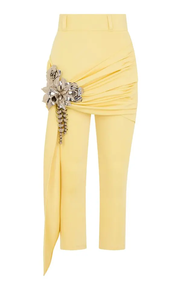 Rabanne Sash-detailed Skinny Pants - Yellow