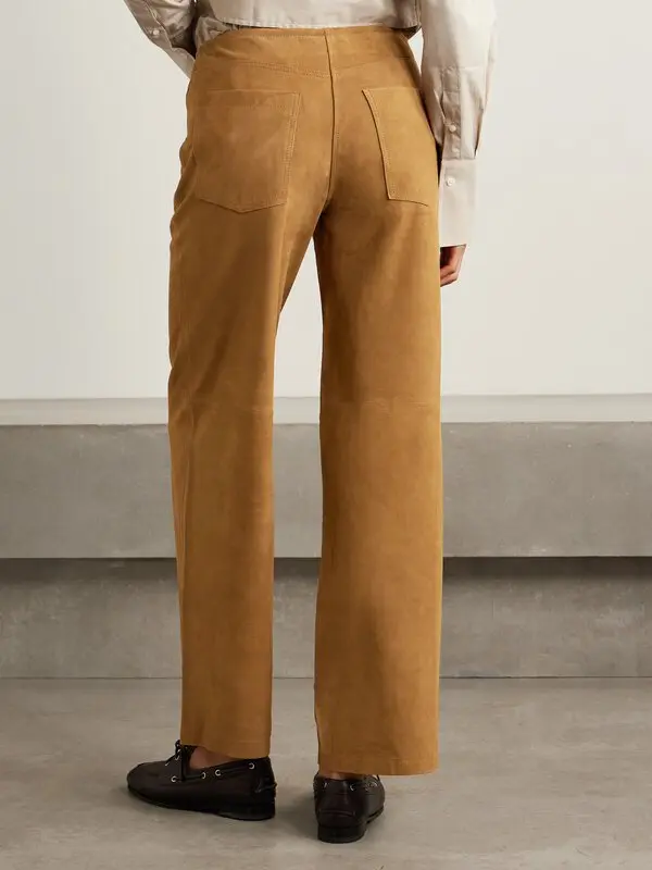 LA LIGNE Jenny Suede Wide-leg Pants - Brown