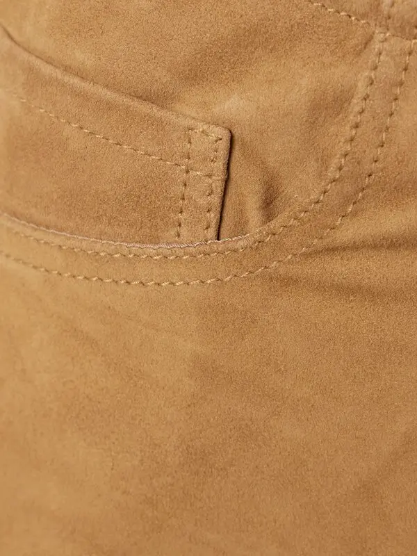 LA LIGNE Jenny Suede Wide-leg Pants - Brown