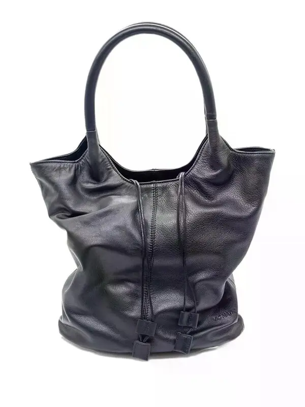 VIC MATIE Drawstring Leather Tote Bag