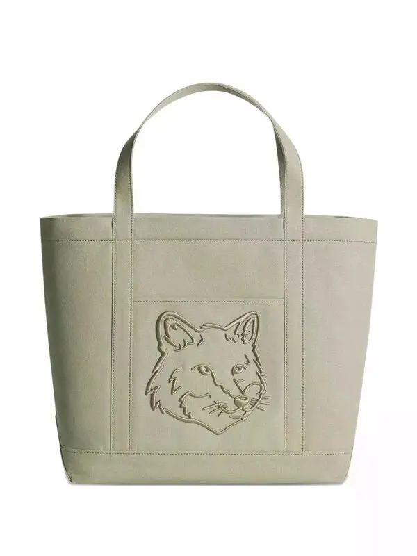 Maison Kitsuné Large Fox Head Tote Bag - Neutrals