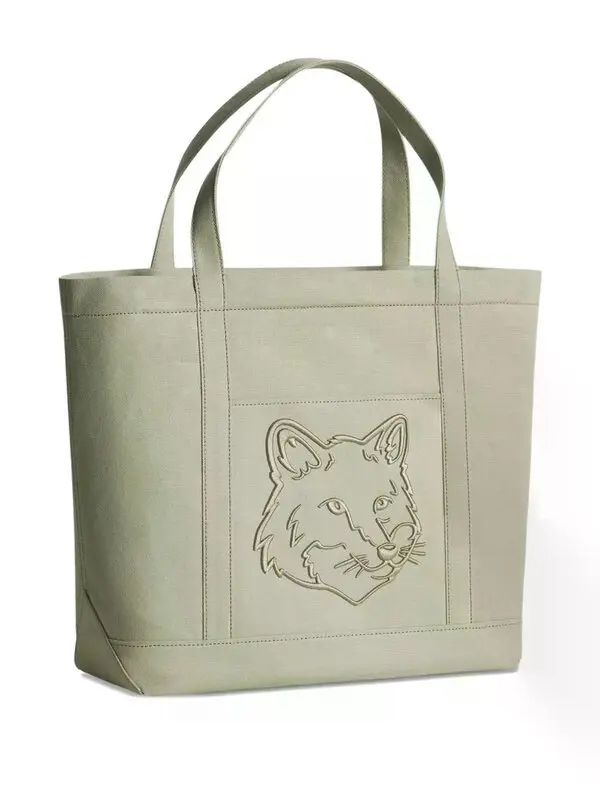 Maison Kitsuné Large Fox Head Tote Bag - Neutrals