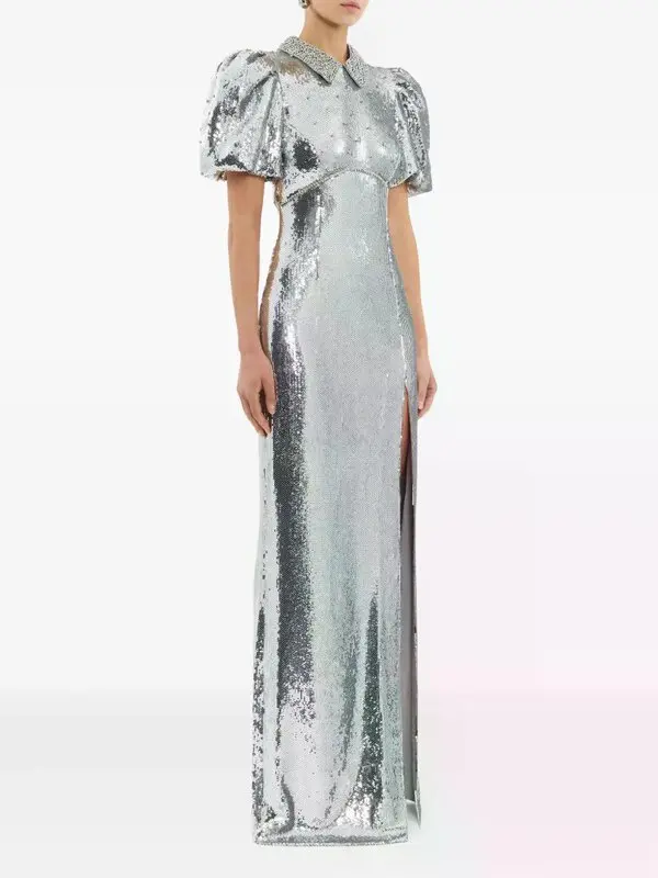rebecca vallance silver dress Olympia Short Sleeve Gown Silver Size 6