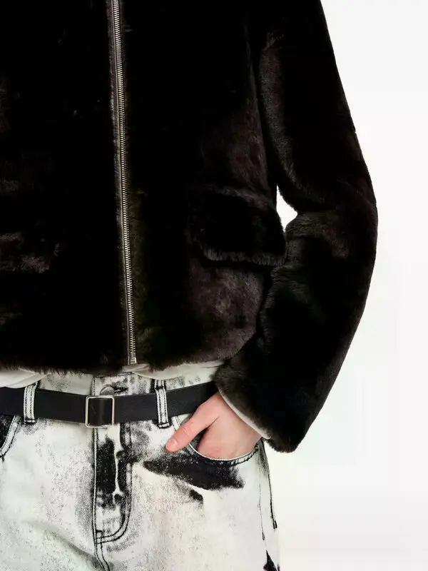 Proenza Schouler White Label Scarlett Shearling Jacket - Black
