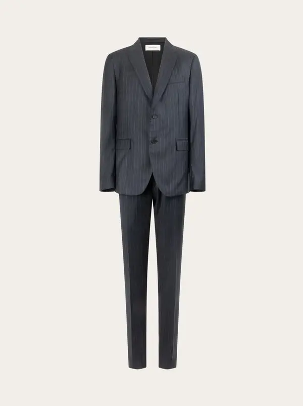FERRAGAMO Striped Suit In Wool - Grey
