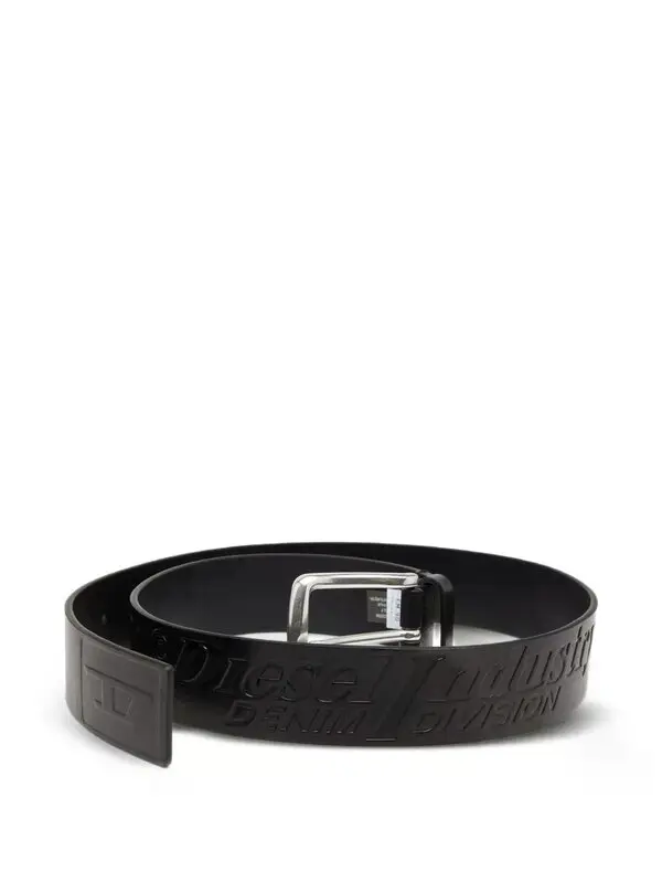 Diesel B-flag-d Logo-embossed Belt - Black