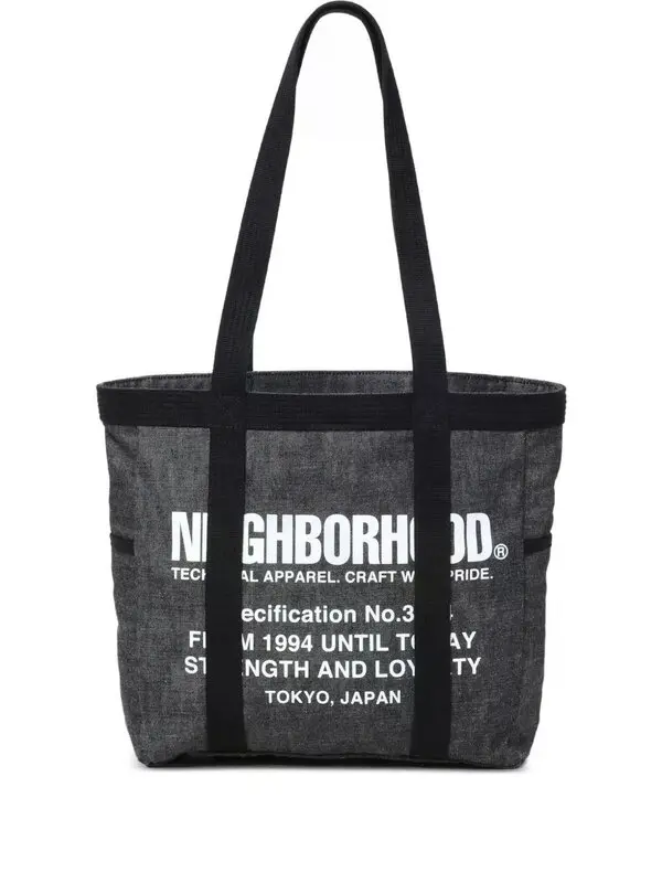 NEIGHBORHOOD Logo-print Denim Tote Bag