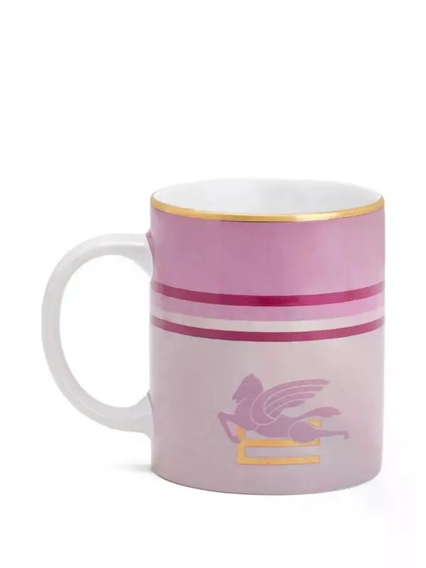 Etro Pegaso Striped Mug - Purple