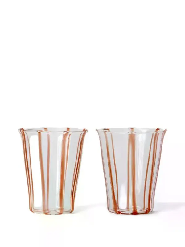 SOPHIE LOU JACOBSEN Striped Ribbed Tumbler - Neutrals