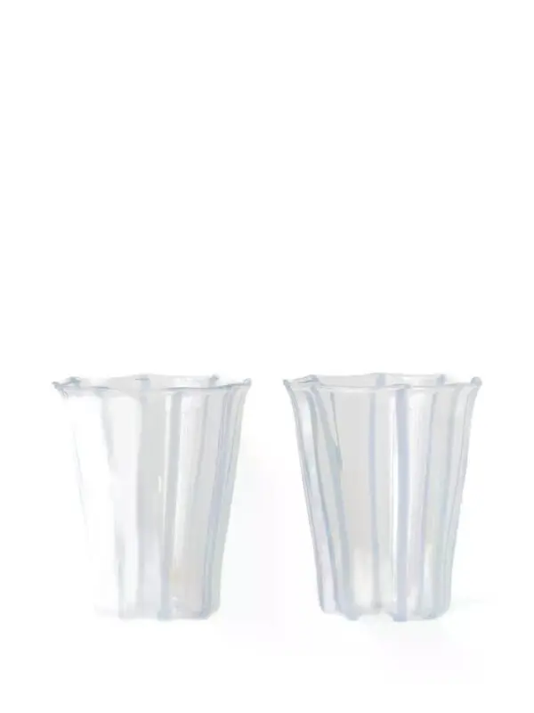 SOPHIE LOU JACOBSEN Ribbed Glass Tumbler - Blue