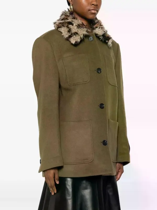 MSGM Faux-fur Collar Coat