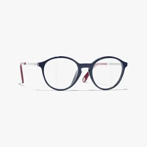 Chanel Pantos Eyeglasses - Navy Blue & Burgundy