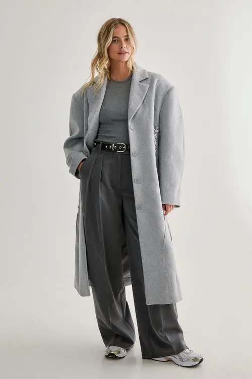 Nasty Gal Corseted Detail Maxi Coat