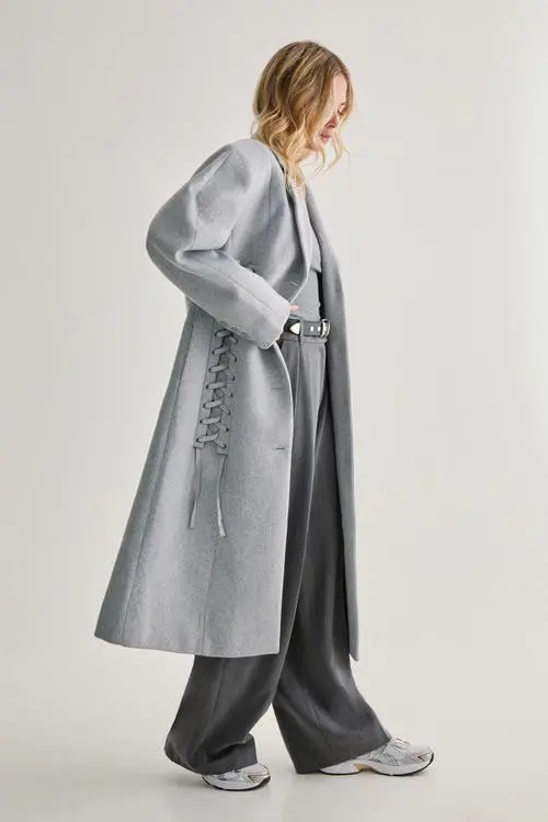Nasty Gal Corseted Detail Maxi Coat